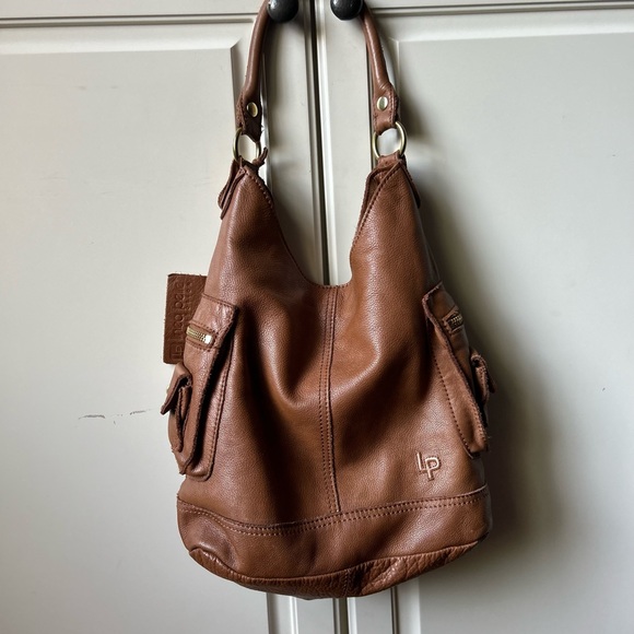 Linea Pelle | Bags | Linea Pelle Brown Leather Bag Purse Tote Magnetic ...